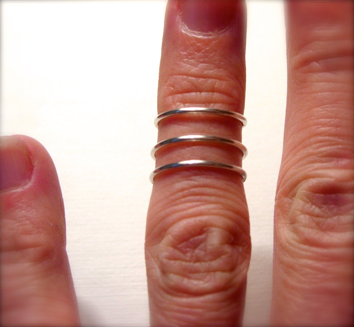 SOLID STERLING SILVER Set of 3 Knuckle or Mid Finger Rings - Etsy