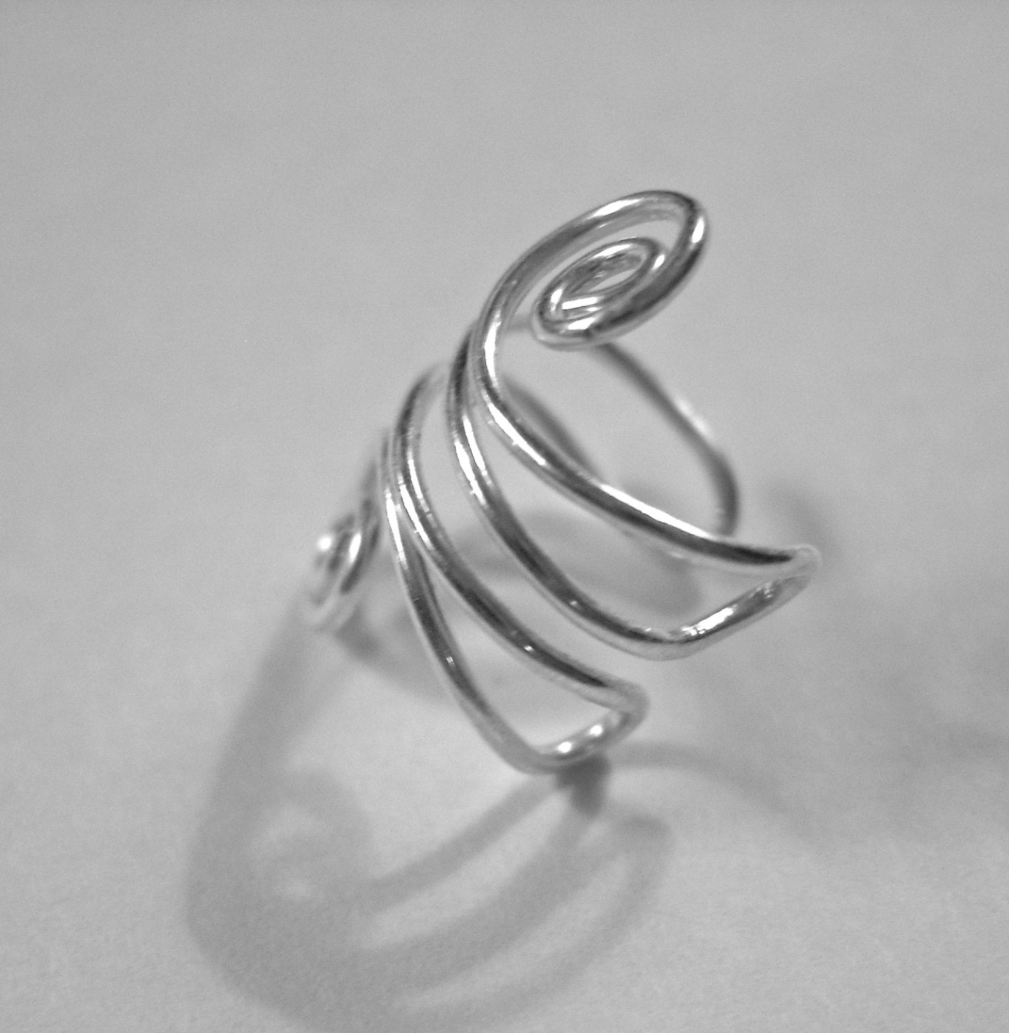 EAR CUFF Solid Sterling Silver Ear Cuffs With Double Swirls - Etsy
