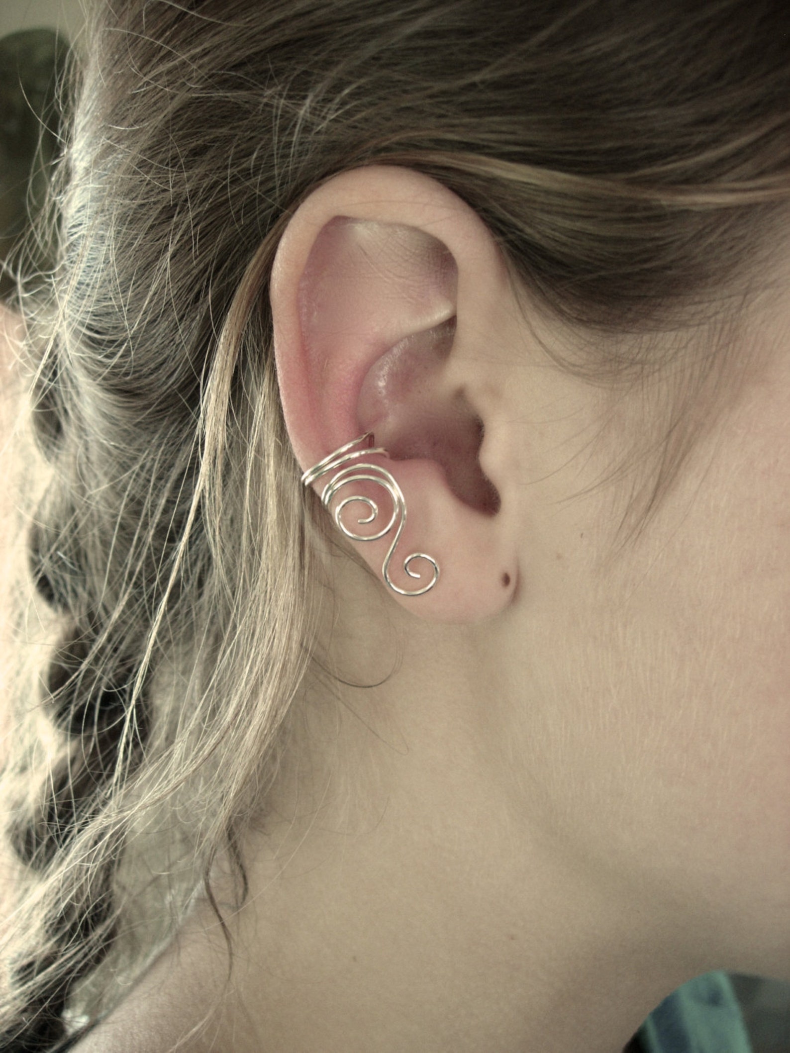 Ear Cuffs Set of Two A Pair of Sterling Silver 14K Gold - Etsy