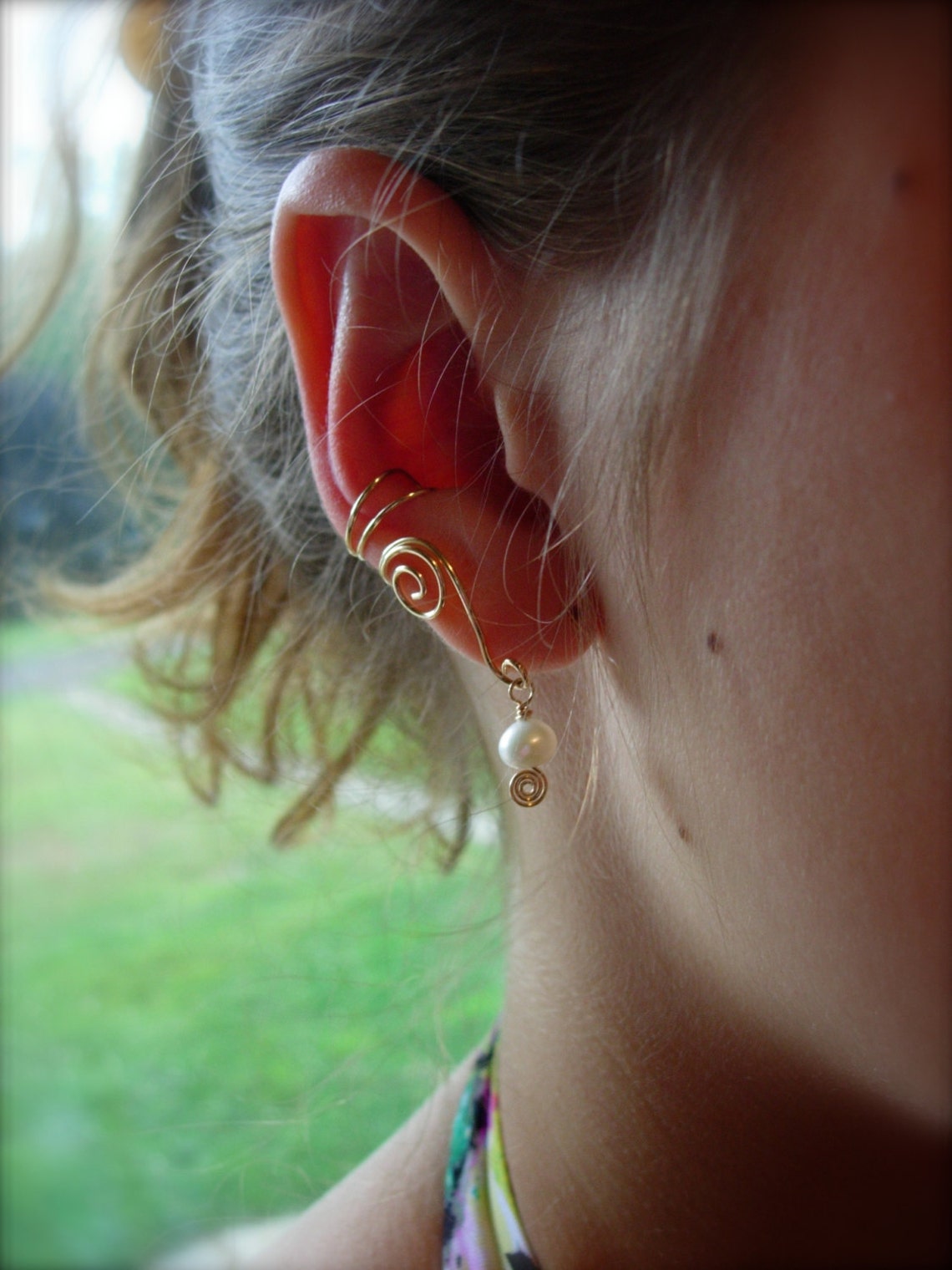 EAR CUFFS Pair of 14K Gold Filled Ear Cuffs With Genuine Fresh - Etsy