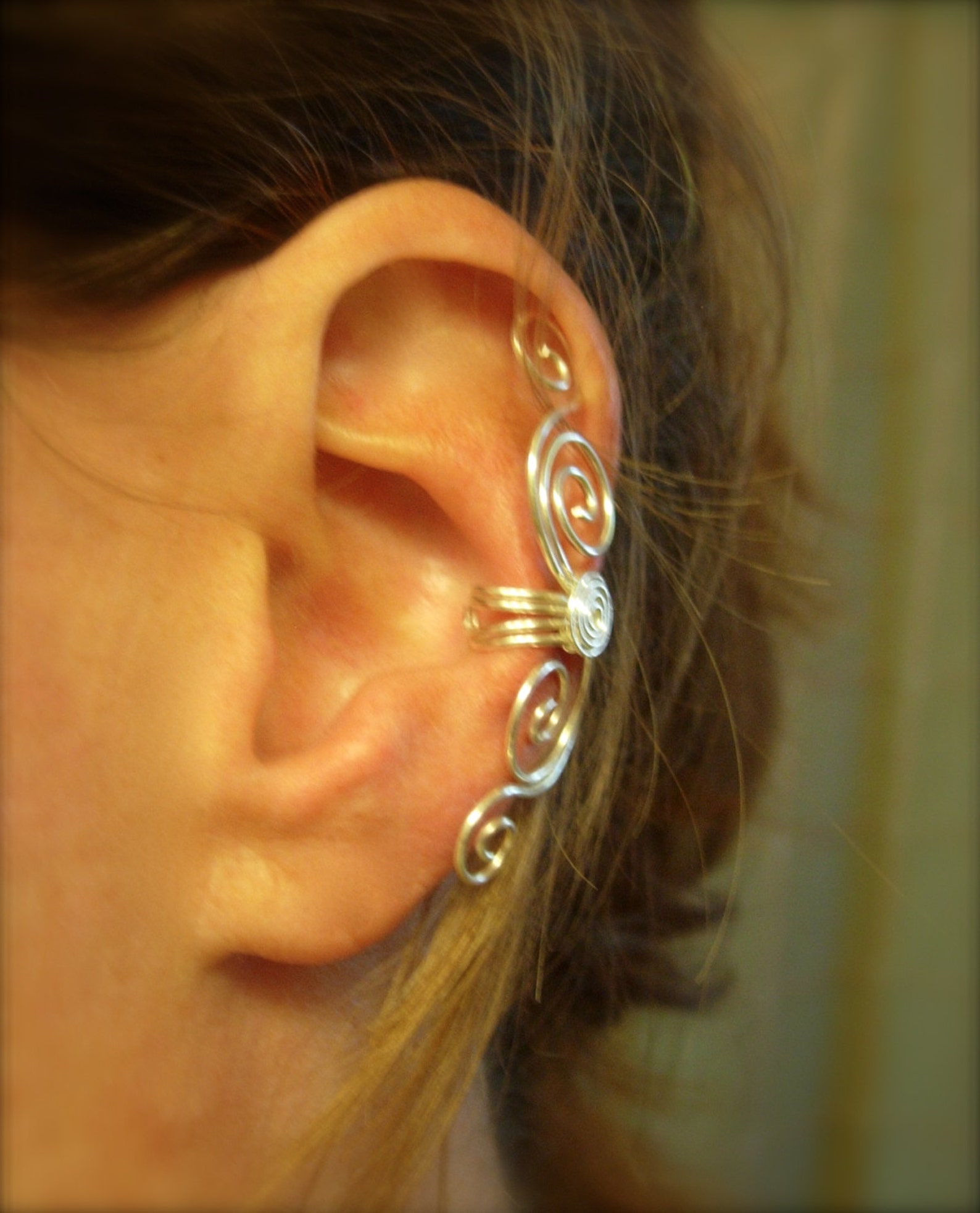 Silver Ear Cuff Gold Ear Cuff Ear Wrap Large SINGLE Ear - Etsy