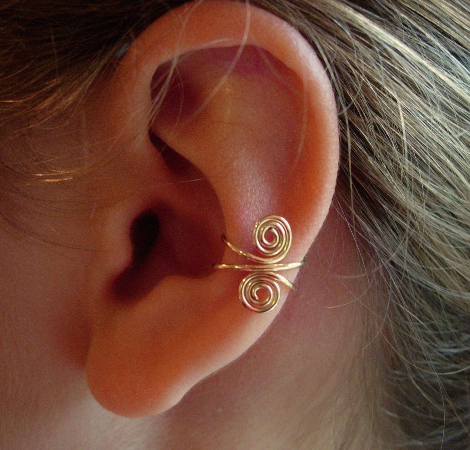 Pair of Ear Cuffs 14K Gold Ear Cuff or Sterling Silver Ear | Etsy