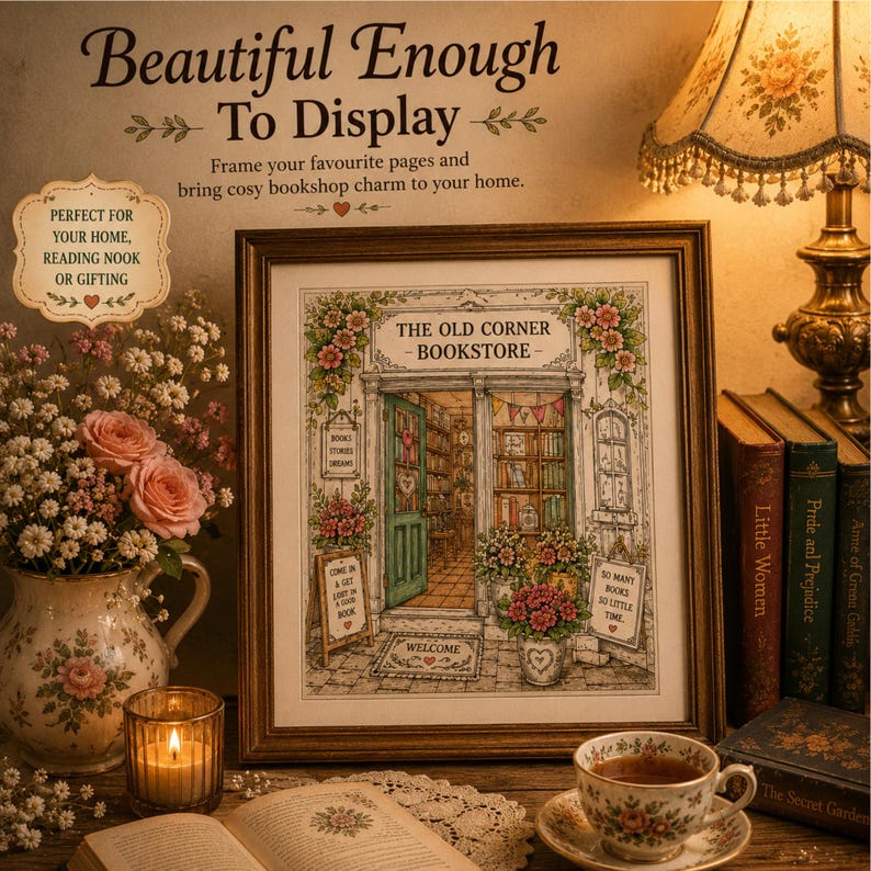 Old Corner Bookstore Colouring Book | 30 Pages + 10 Bonus Printables ...