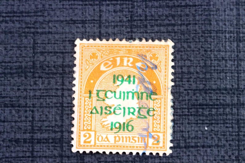 Vintage 1941 Ireland Easter Rising Stamp SG126 – 2d Orange Green ...