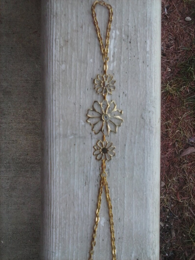 Gold Flower Hand Chain | Etsy