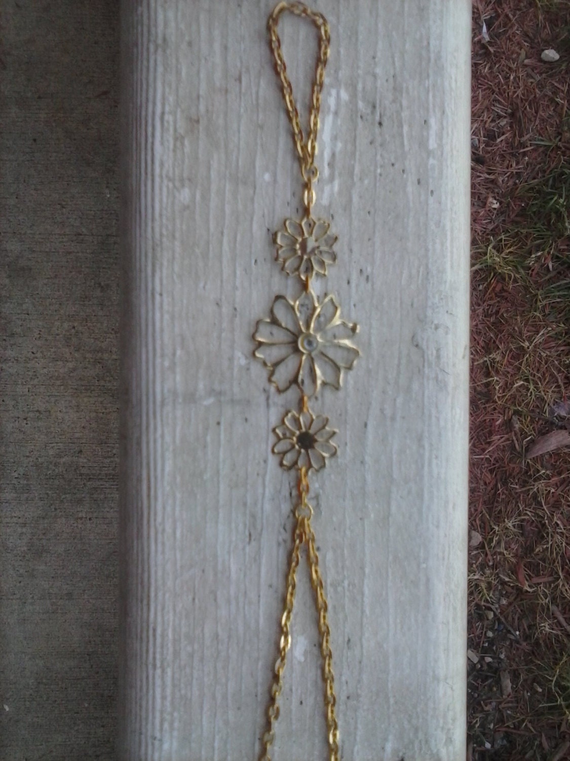 Gold Flower Hand Chain | Etsy