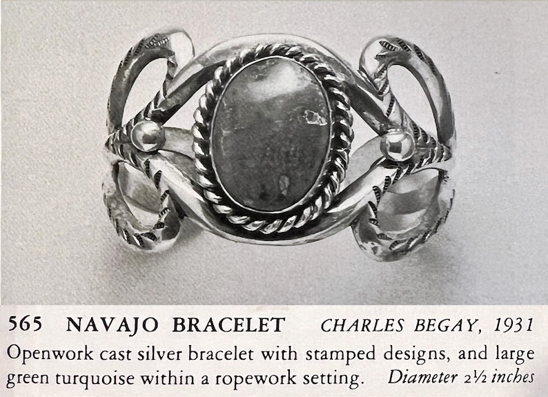 US Navajo 2 Bracelet Made by Charles Begay for C.G. Wallace Shop, Size ...