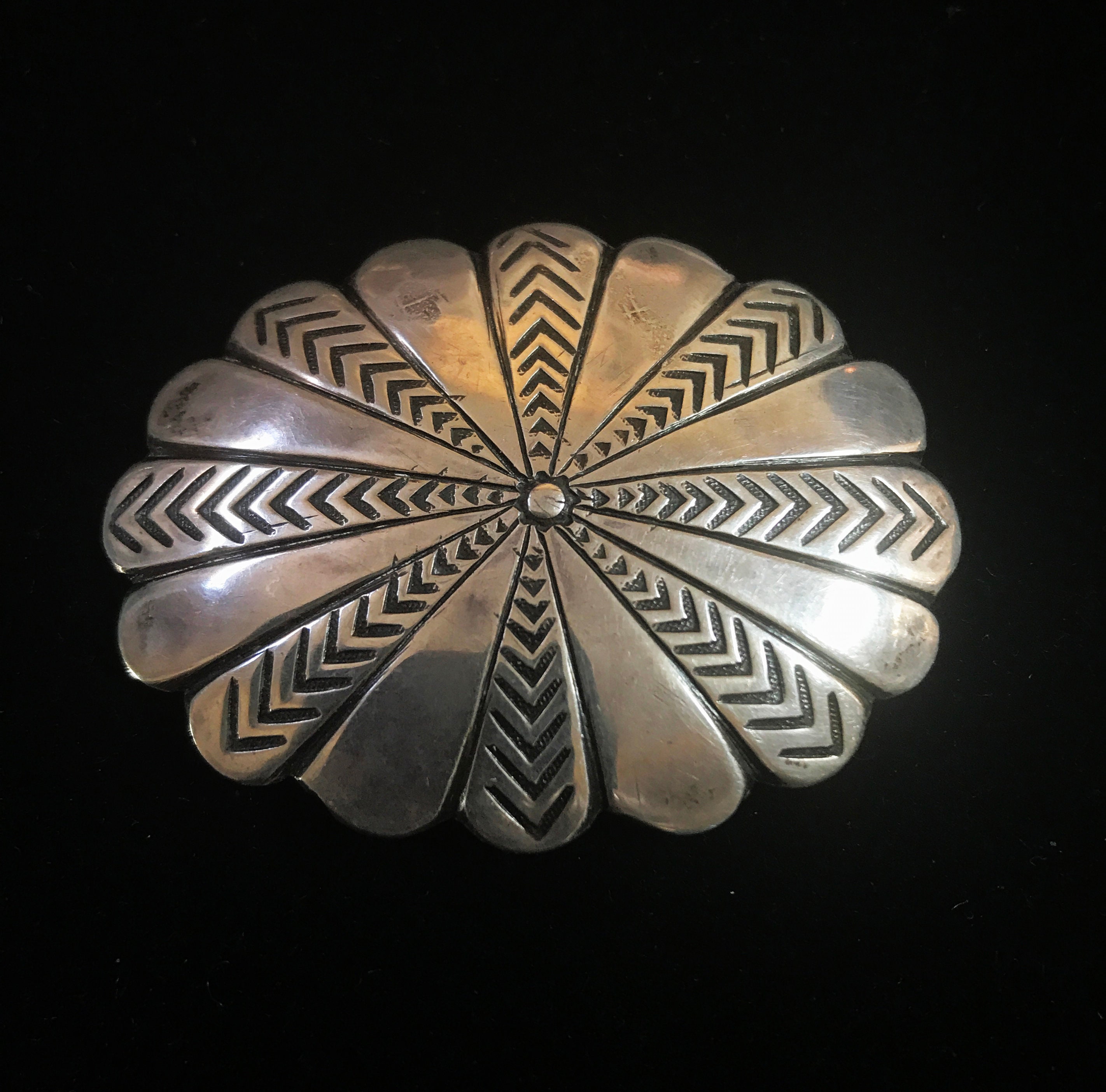 1940's Navajo Made Silver Pin with Navajo Guild Hallmark