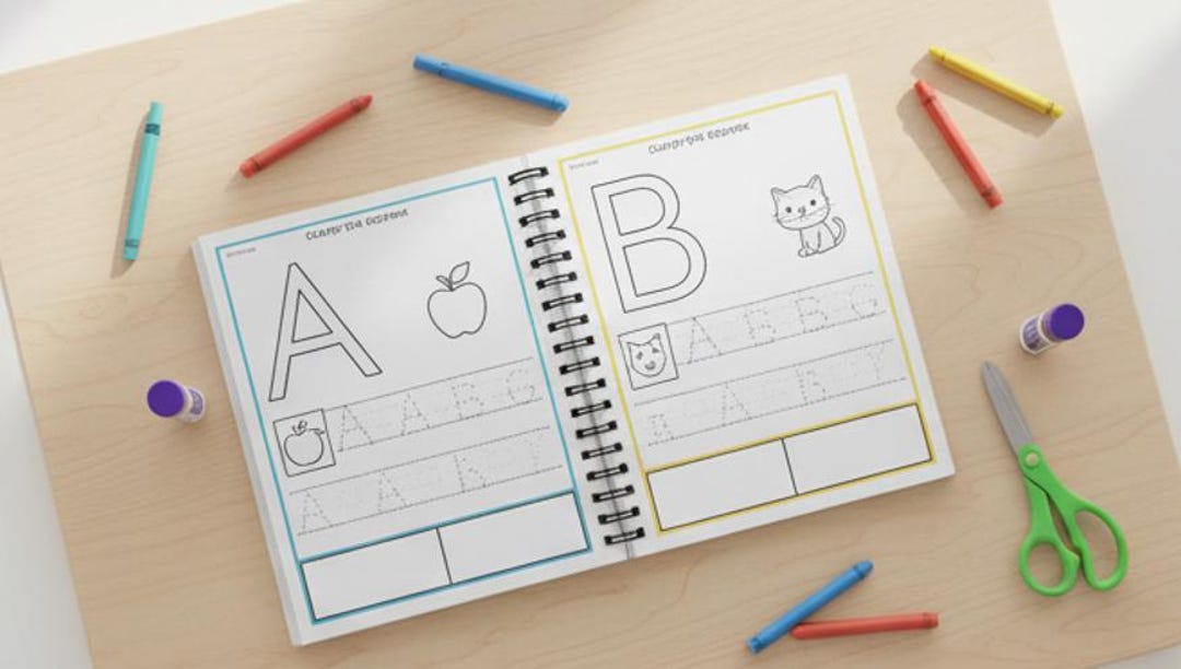 Kindergarten Alphabet Activity Book • A–Z Tracing, Coloring & Drawing ...