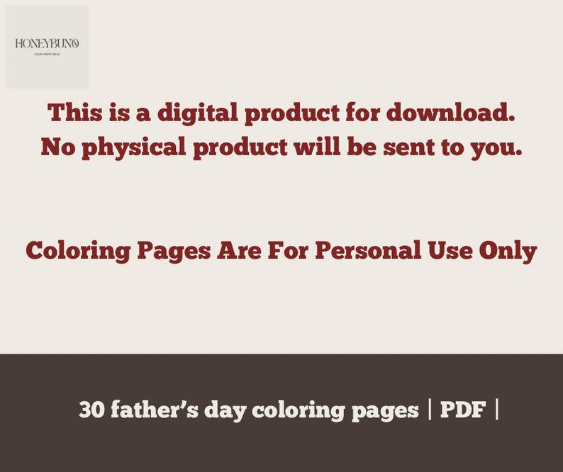 Fathers Day Coloring Pages – Kids Activity Printable Book (digital ...
