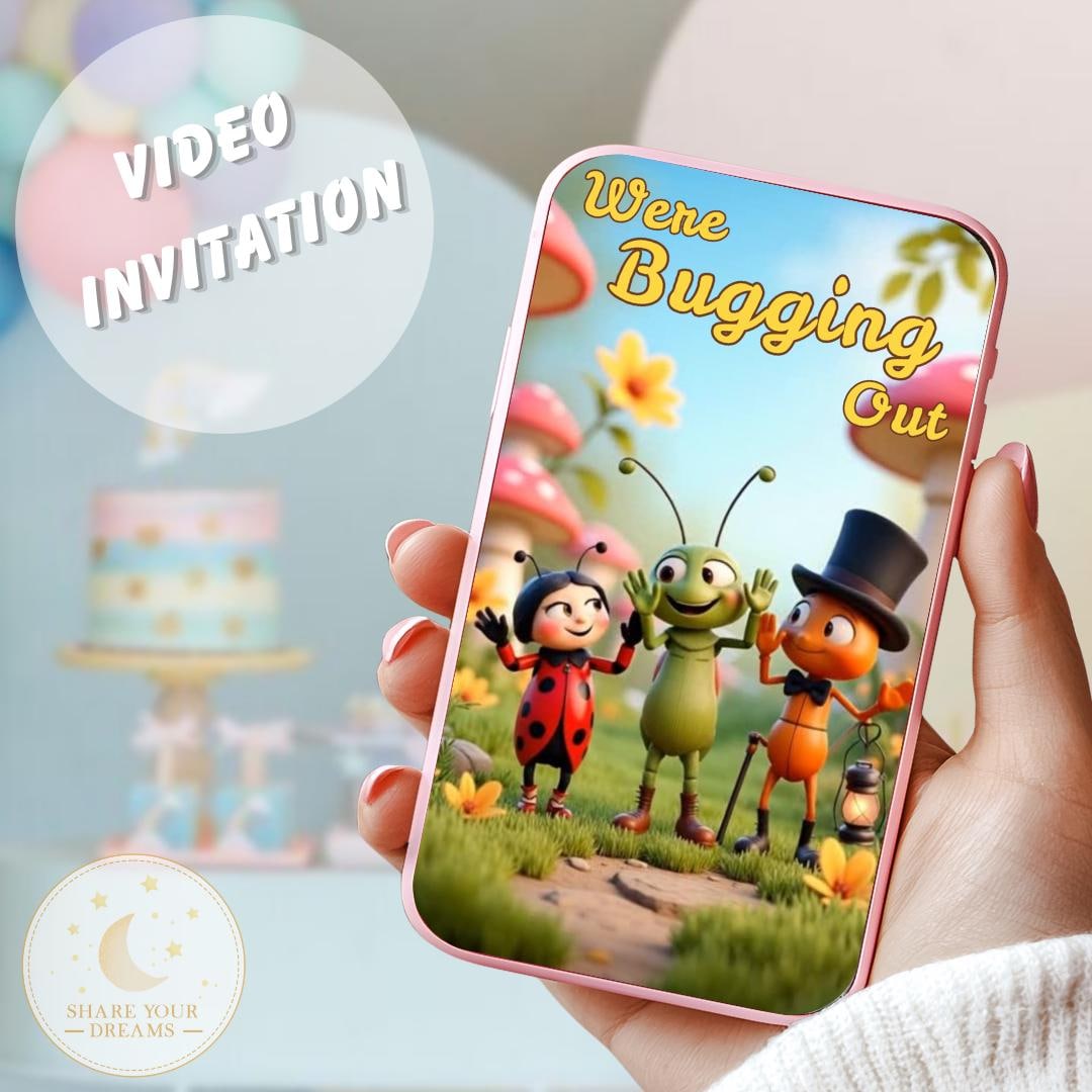 Ladybug 1st Birthday Invitation — Animated Video | Garden Bug Party ...