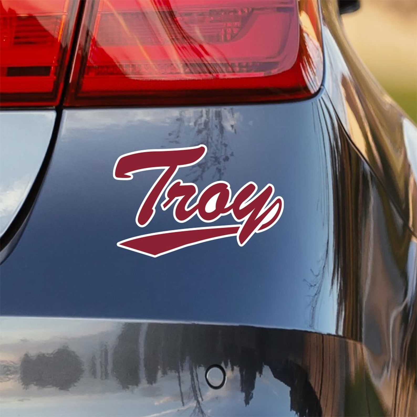 Troy University Trojans Script Cursive Wordmark Logo Car Decal Bumper ...