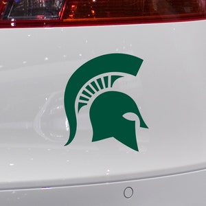 Michigan State MSU Car Decal Sticker Spartans Sparty Helmet Head ...