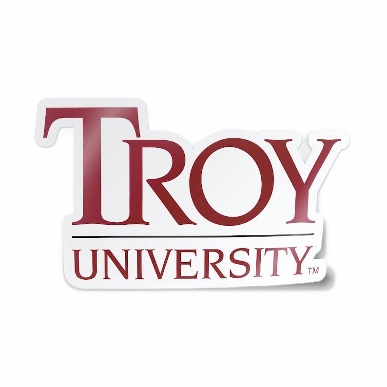 Troy Trojans University Wordmark Logo Car Decal Bumper Sticker - Etsy