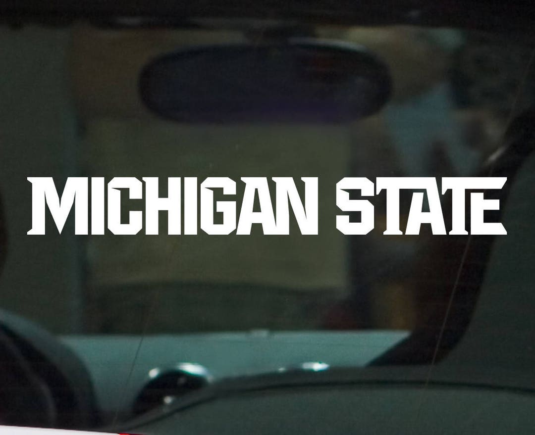 Michigan State Spartans Athletic Font MSU Car Decal Window Bumper ...