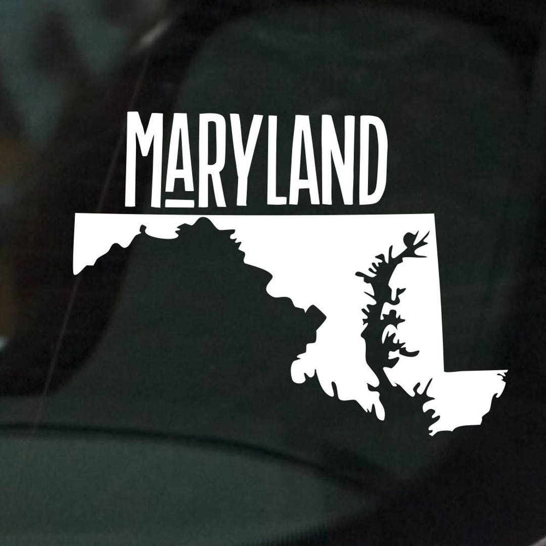 State of Maryland Decal Window Bumper Sticker Vinyl for Cars, Laptops ...