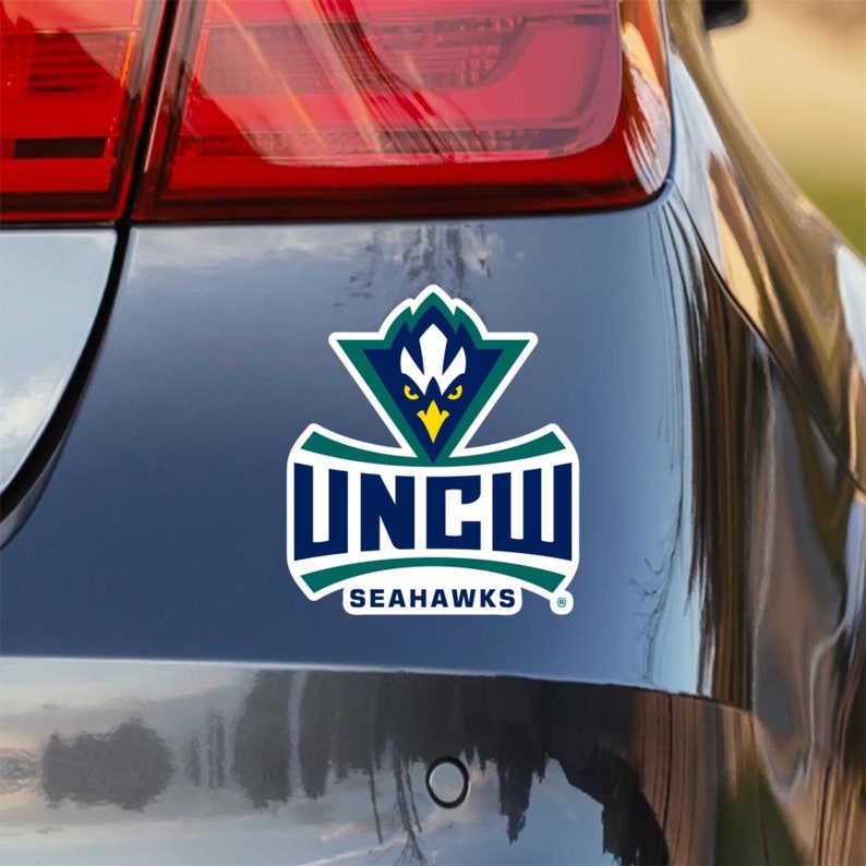 UNC Wilmington Seahawks UNCW Stacked Logo Vinyl Car Decal Sticker for ...