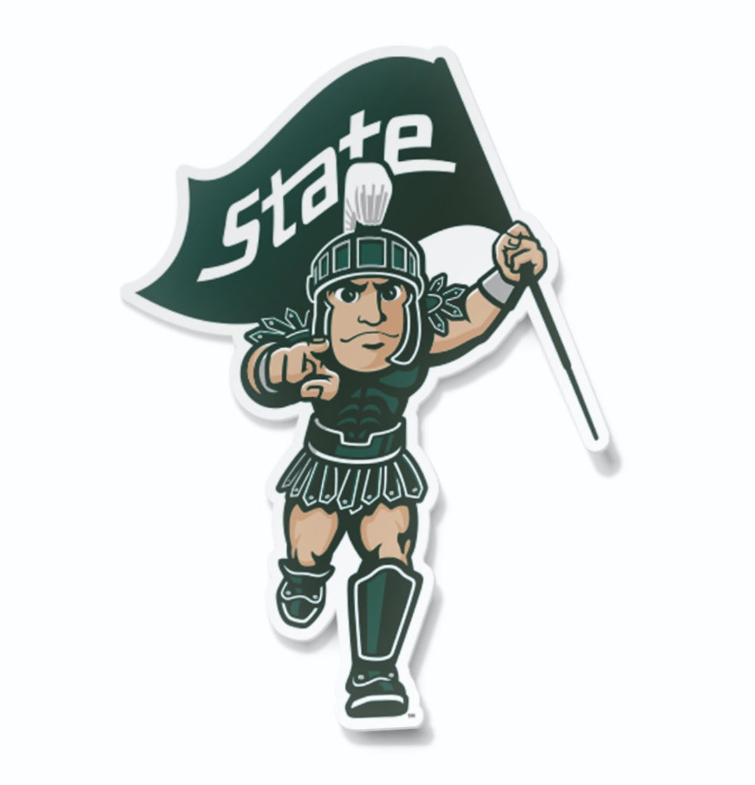 Michigan State Ready for Battle Sparty Mascot Car Decal Bumper Sticker ...