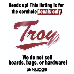 Troy University Trojans Cursive Script Troy Logo Cornhole Decal - Etsy