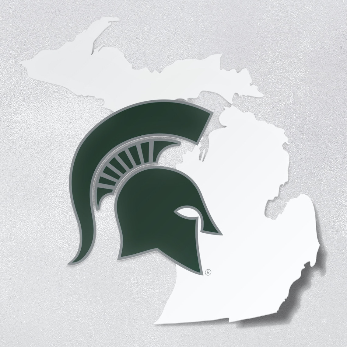 Michigan State MSU Sticker Spartan Helmet on State of Michigan - Etsy