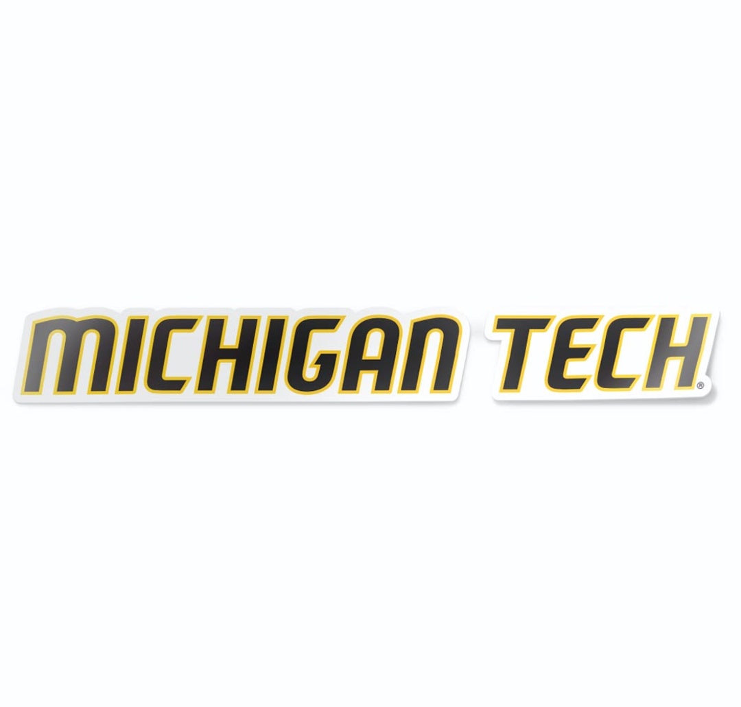 Michigan Tech Block Wordmark Logo Sticker Decal for Cars, Laptops ...
