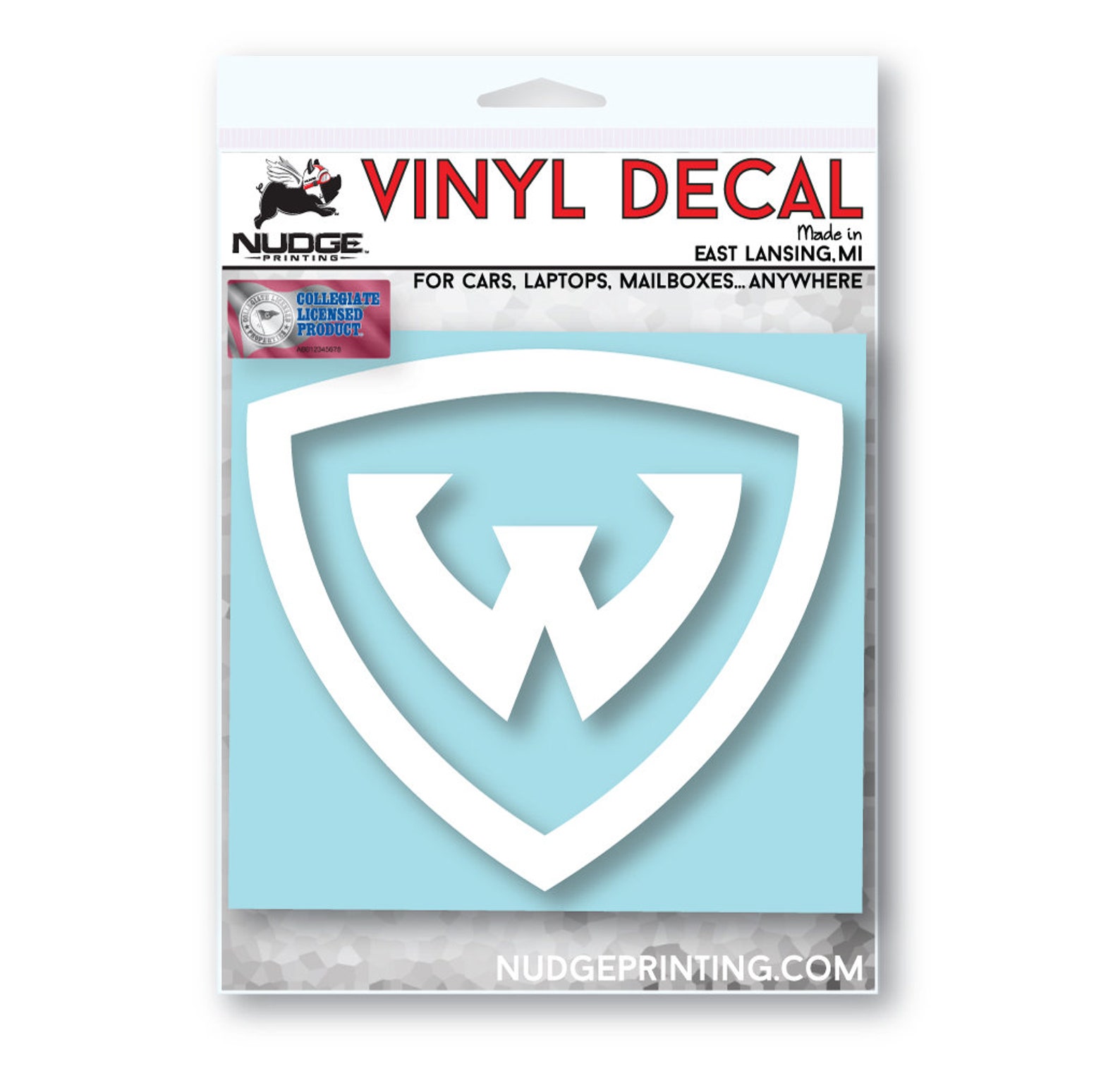 Wayne State University Warriors White Shield Logo Car Decal | Etsy