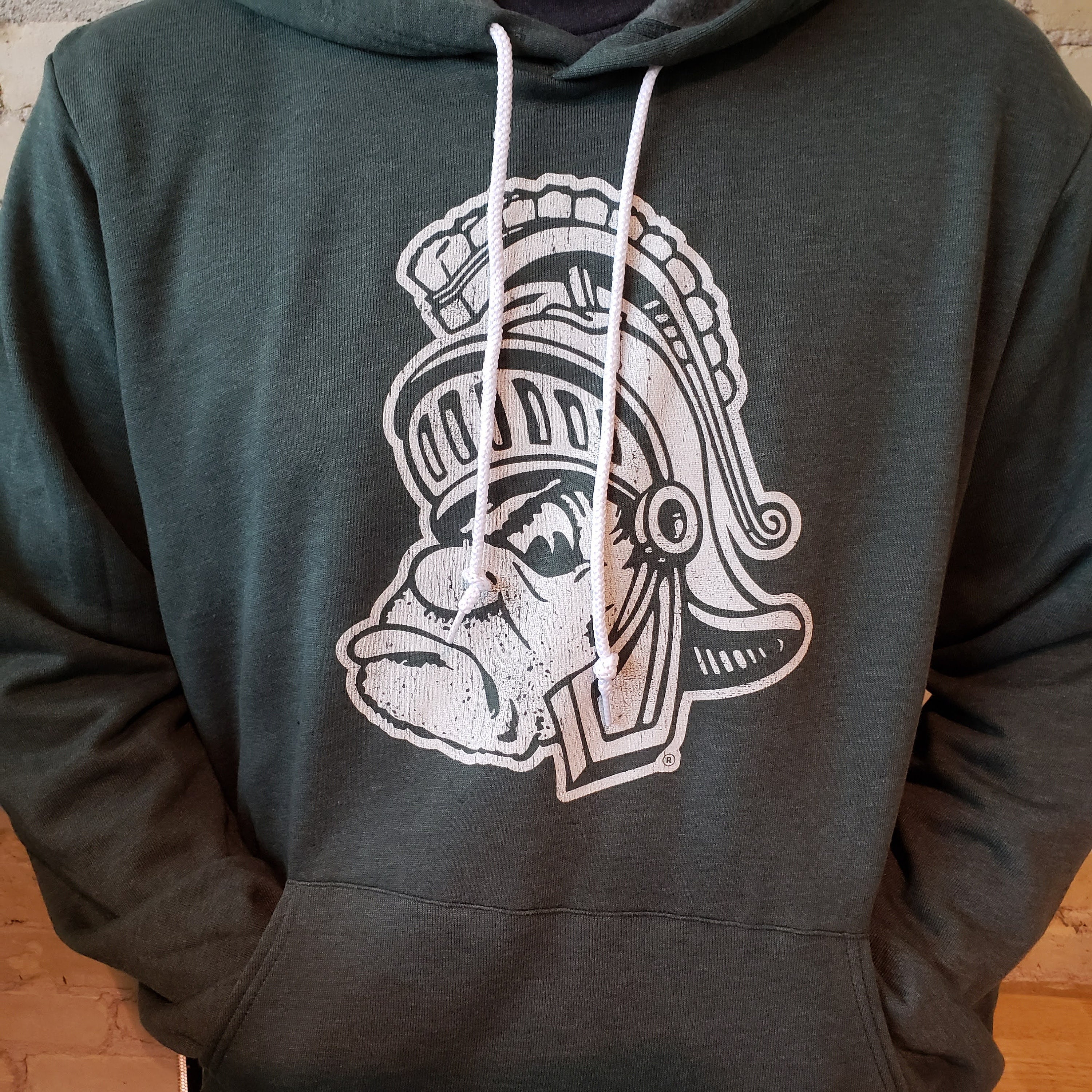MSU Sweatshirt Michigan State Spartans Hoodie Gruff Sparty Pullover ...