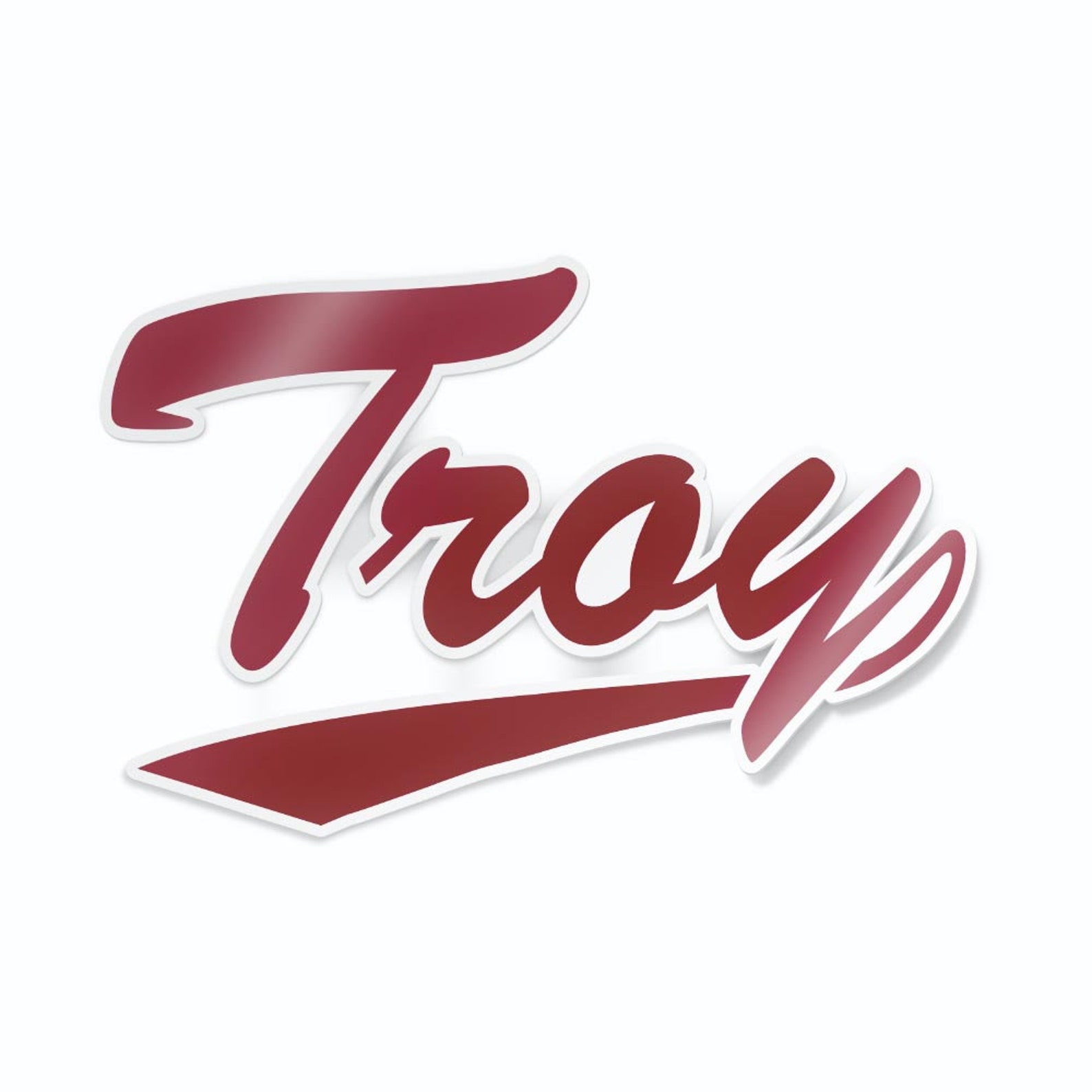 Troy University Trojans Script Cursive Wordmark Logo Car Decal Bumper ...