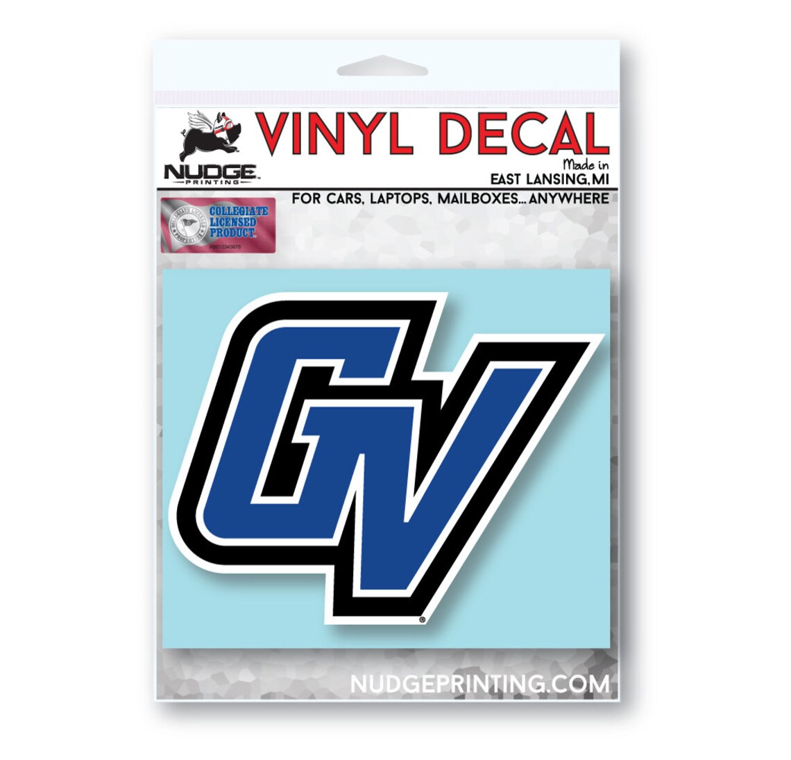 Grand Valley State University Lakers Blue GV Car Window Decal - Etsy