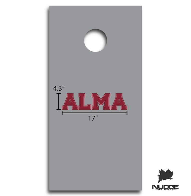 Alma College Block ALMA Cornhole Decal includes 1 Decal | Etsy