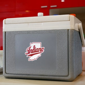 Indiana Script IU Sticker With Indiana Outline Decal Window Bumper ...