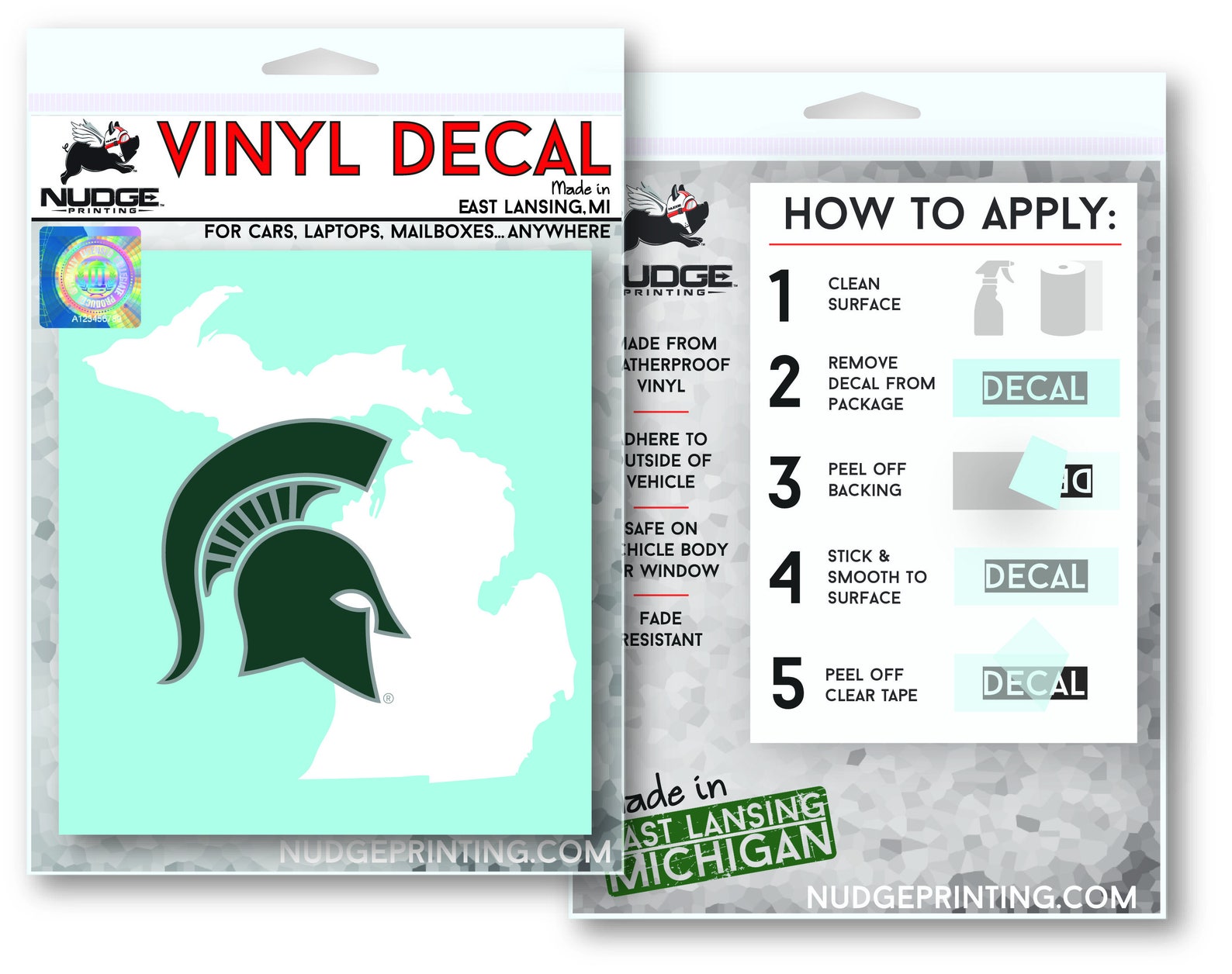 Michigan State MSU Sticker Spartan Helmet on State of Michigan | Etsy