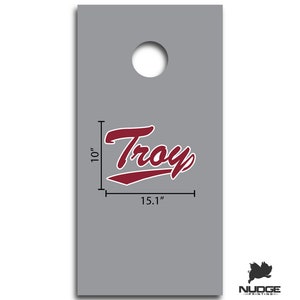 Troy University Trojans Cursive Script Troy Logo Cornhole Decal - Etsy