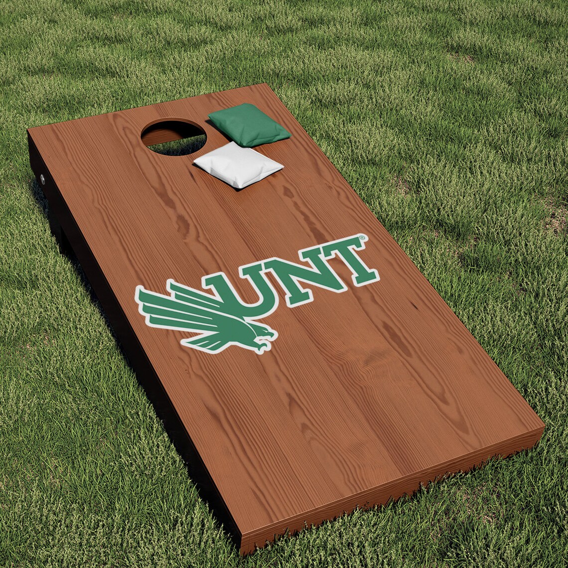 University of North Texas Mean Green UNT With Eagle Logo Cornhole Decal ...