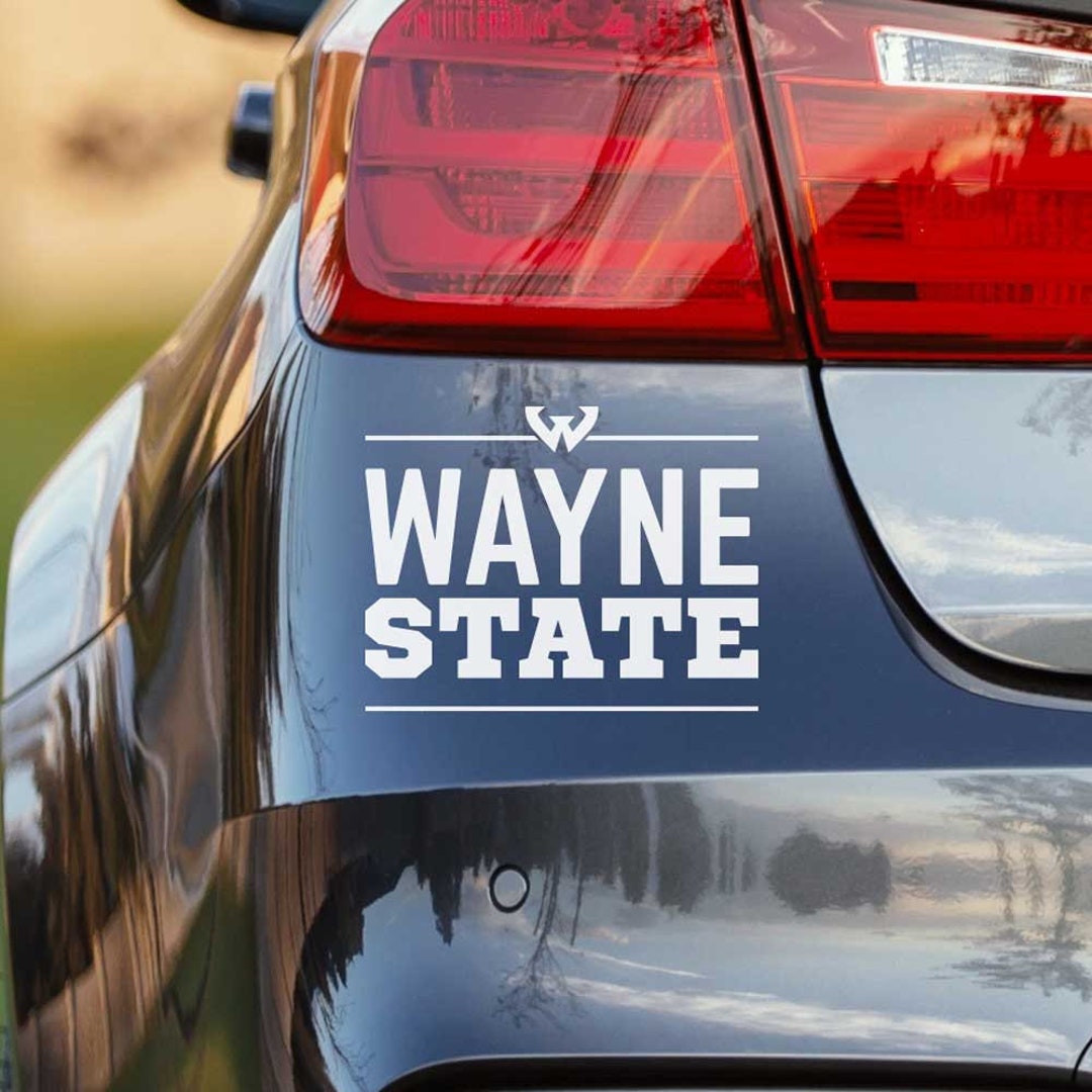 Wayne State University Warriors Word Block White Car Decal Window ...
