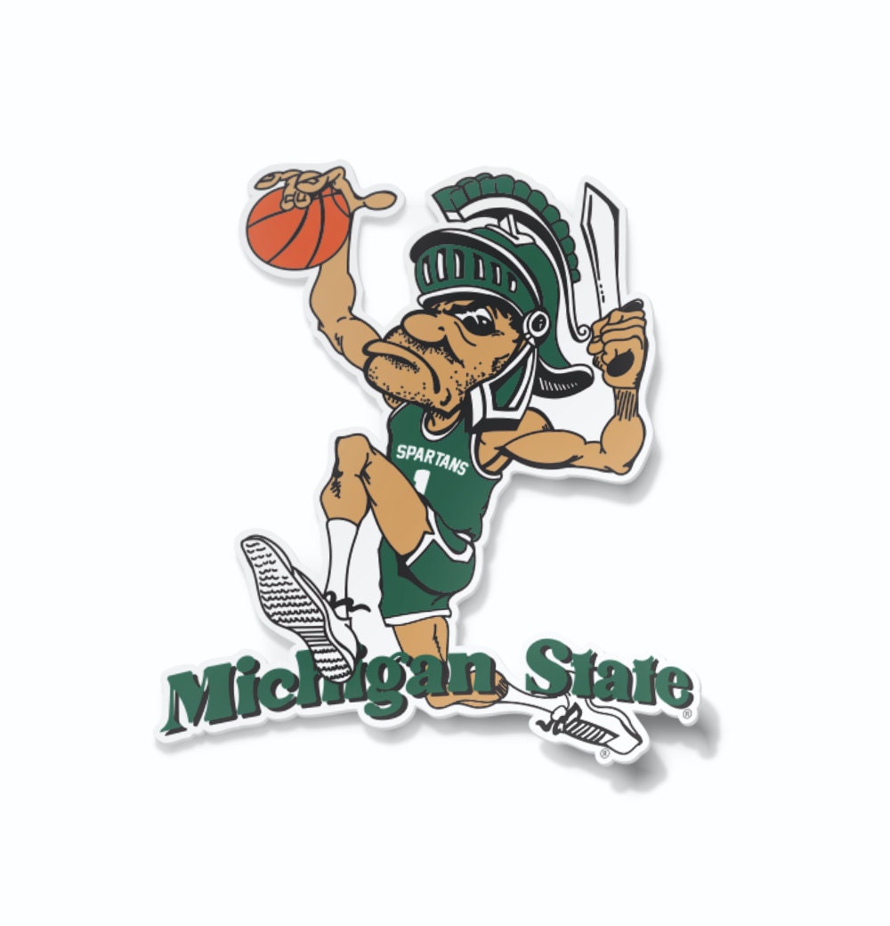 Michigan State University Vintage Dunking Gruff Sparty Car Decal Bumper ...