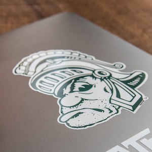 Retro Gruff Sparty MSU Michigan State Spartans Logo Vinyl Car Decal ...