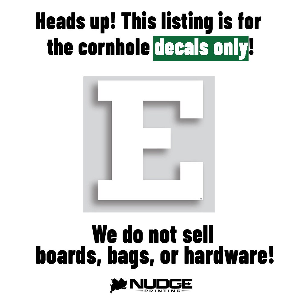 Eastern Michigan University Eagles Block E Cornhole Decal (white ...
