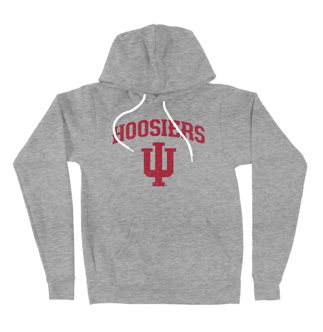 Grey IU Hooded Sweatshirt Featuring Hoosiers Logo on Hoodie Apparel for ...