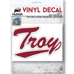 Troy University Trojans Script Cursive Wordmark Logo Car Decal Bumper ...