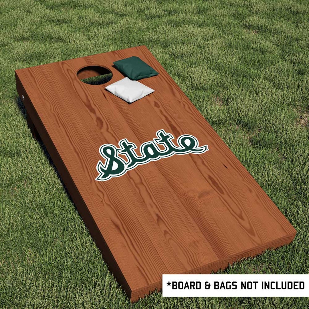 MSU Cornhole Bean Bag Toss Decal Michigan State Spartans Cursive ...