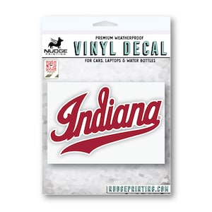 Indiana Script IU Sticker Decal Window Bumper Sticker Vinyl for Cars ...