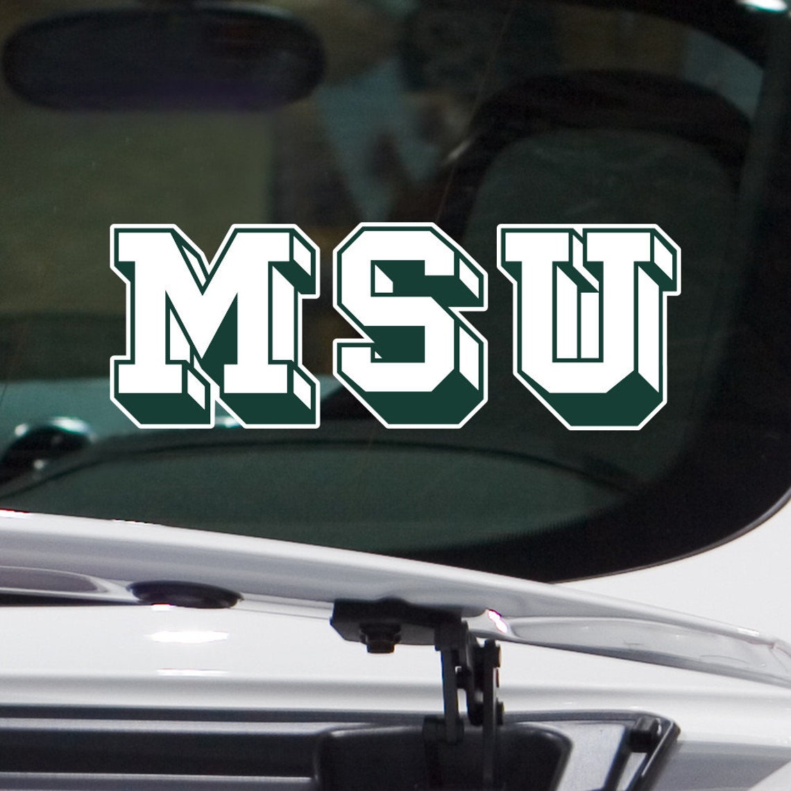 Michigan State MSU Block Letters Vintage Retro Logo Michigan | Etsy