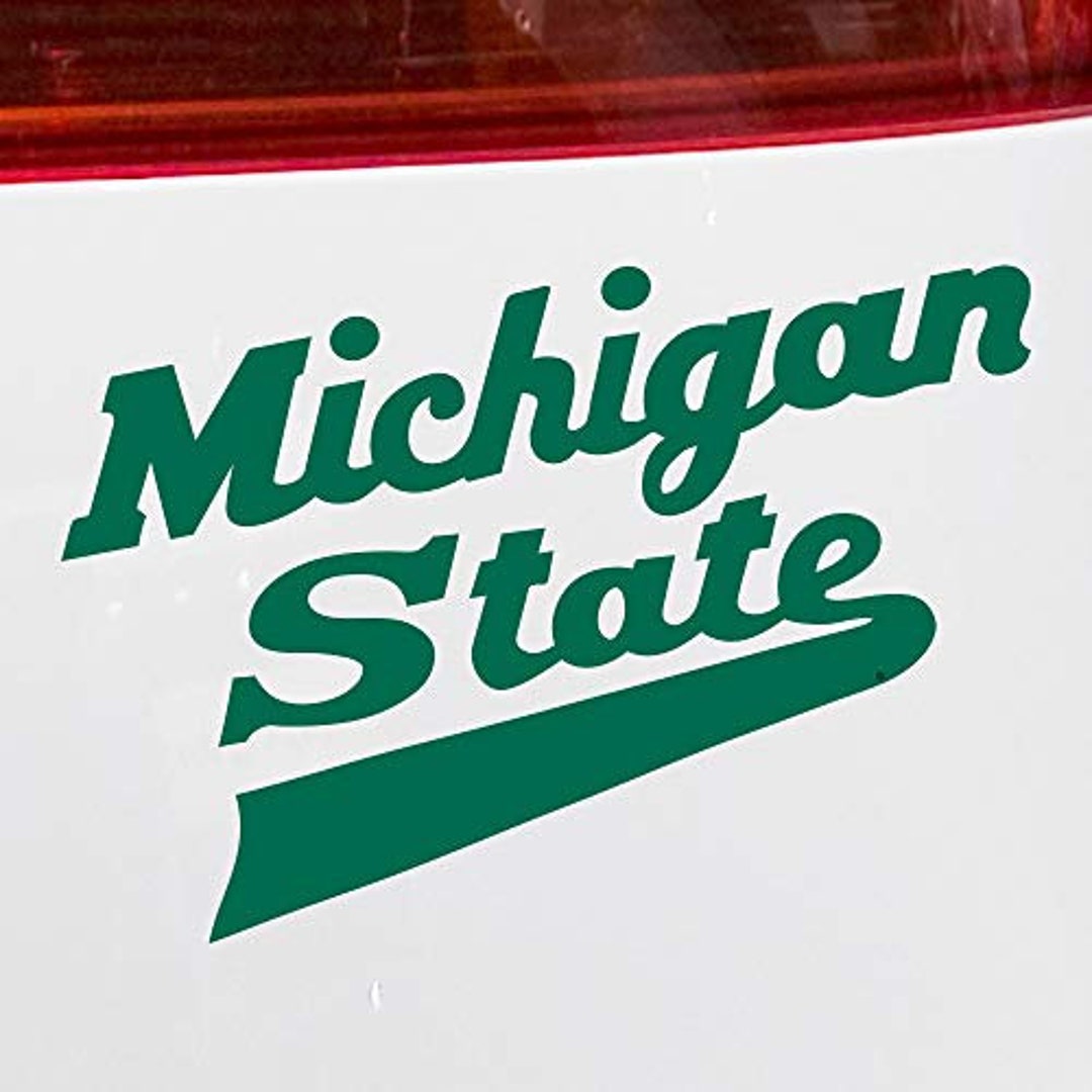 Michigan State University Spartan Hockey Script Car Decal (green) - Etsy