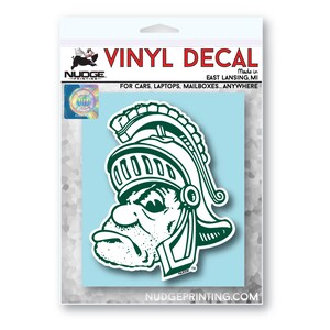 Retro Gruff Sparty MSU Michigan State Spartans Logo Vinyl Car Decal ...