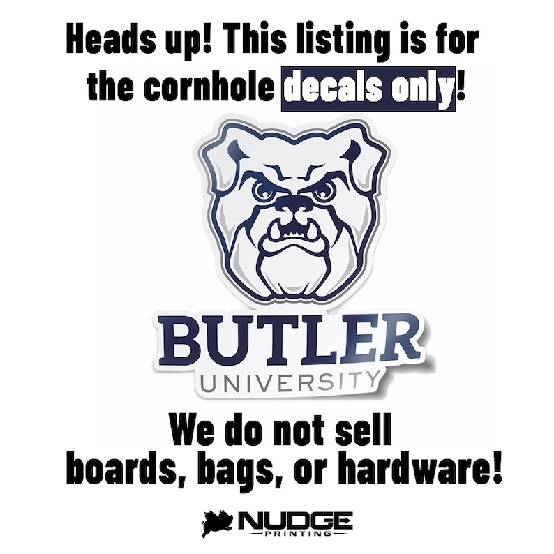 Butler University Bulldogs Combo Logo Cornhole Decal includes - Etsy