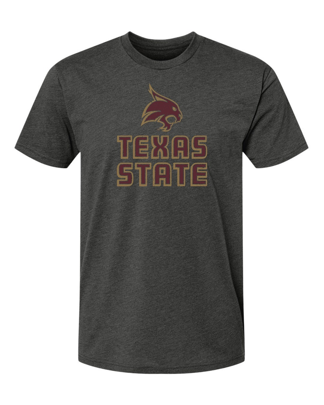 Texas State University Shirt TXST Bobcats Premium Soft Charcoal Grey ...