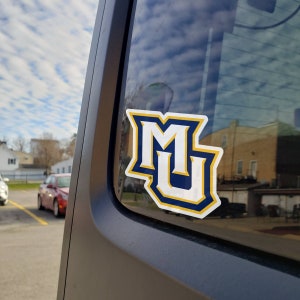Marquette University Interlocking MU Logo Car Decal Bumper Sticker - Etsy