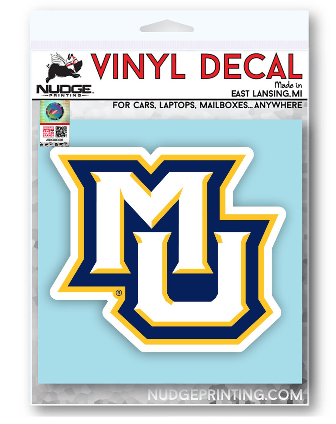 Marquette University Interlocking MU Logo Car Decal Bumper Sticker - Etsy