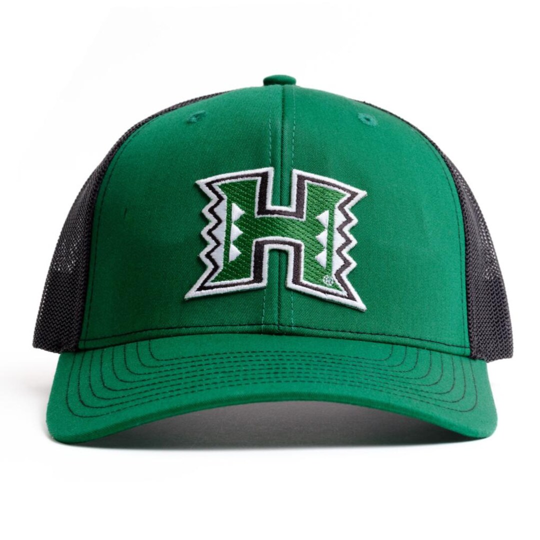 Black and Green University of Hawaii Hat Hawaiian H Logo Embroidered ...